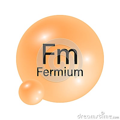 Fermium Element Icon. Orange Spherical Symbol. Vector Chemical ...