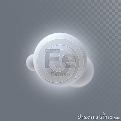 Ferrum Mineral Sign Isolated On Transparent Background Cartoon Vector ...