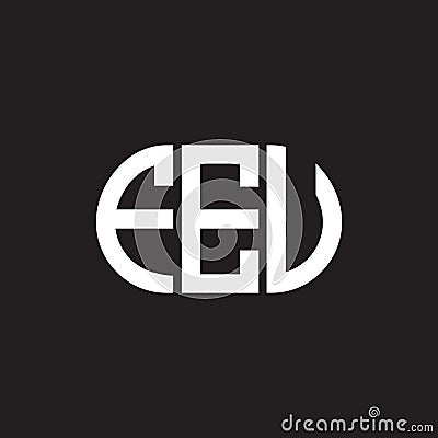 FEU Letter Logo Design On Black Background. FEU Creative Initials ...