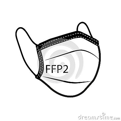 FFP2 Face Mask Icon Symbol Sign Flat Design Vector Illustration ...