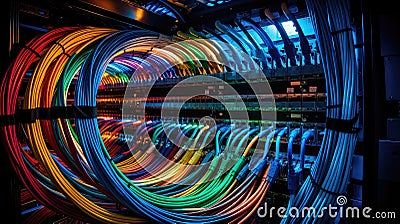 Fiber Cabling Network Royalty-Free Cartoon | CartoonDealer.com #313821308