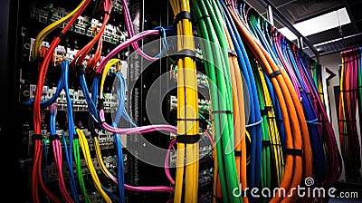 Fiber Server Room Cables Stock Illustration | CartoonDealer.com #319407973