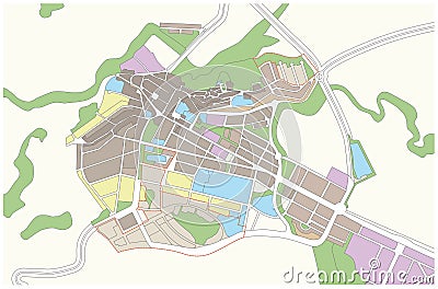 Fictional Colored Highly Detailed Land Use Map Vector Illustration ...