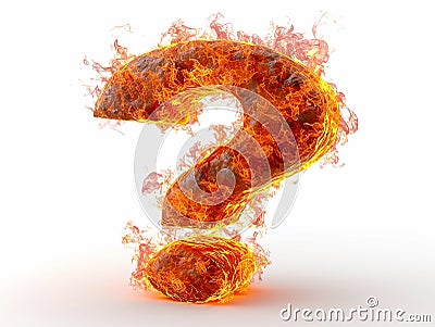 Fiery Burning Question Mark On A Light Background Stock Image ...