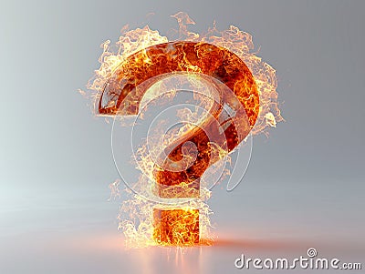 Fiery Burning Question Mark On A Light Background Royalty-Free Stock ...