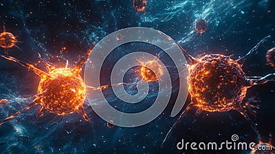 Fiery Cosmic Entities Traverse Nebulae In Space Royalty-Free Stock ...