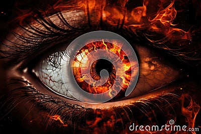 Fiery Eye, Burning With Rage And Vengeance Royalty-Free Stock Photo ...