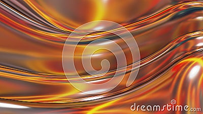 Fiery Red Glowing Metal Curtain Swells Abstract Dramatic Modern ...