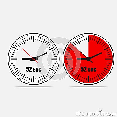 52 Seconds Clock On Gray Background Stock Illustration | CartoonDealer ...