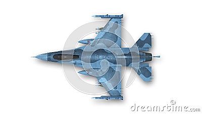 Fighter Jet, Military Aircraft On White Background, Top View Stock ...