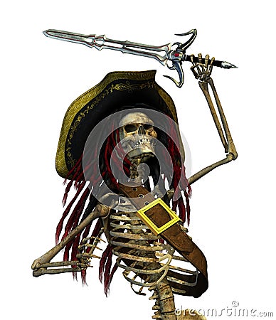 Fighting Skeleton Pirate Royalty Free Stock Image - Image: 9401666