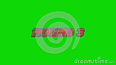 Fighting Video Game Style Round 1 and Continue Text on a Green Screen ...