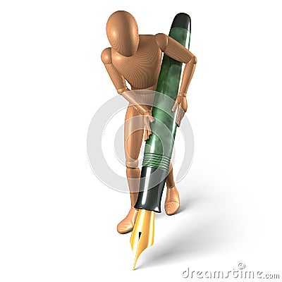 Figure, Man Signing, Writing With Classical Pen Royalty-Free ...