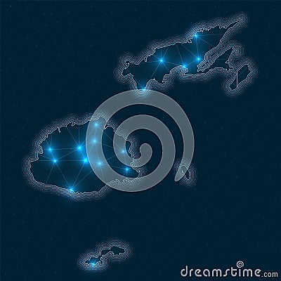 Fiji Network Map. Cartoon Vector | CartoonDealer.com #234975115