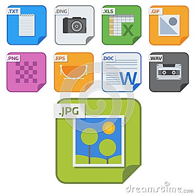 File Types Vector Icons And Formats Labels File System Icons ...