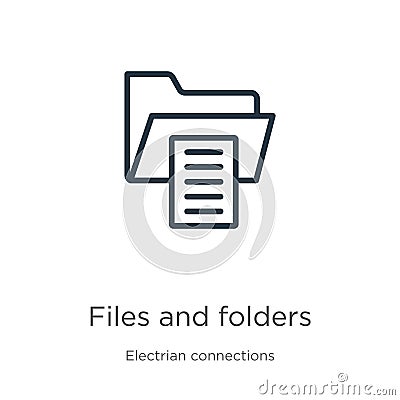 Files And Folders Icon. Thin Linear Files And Folders Outline Icon ...