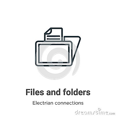 Files And Folders Outline Vector Icon. Thin Line Black Files And ...