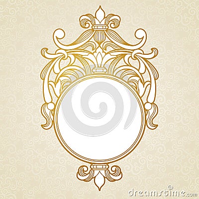 Filigree Vector Frame In Victorian Style. Stock Vector - Image: 49583816