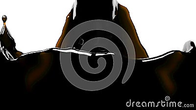 Fill with Yellow Oil Screen. Fluid Flows Down . Pouring Screen Stock ...