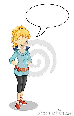 Fille Qui Parle Photo stock - Image: 16217820