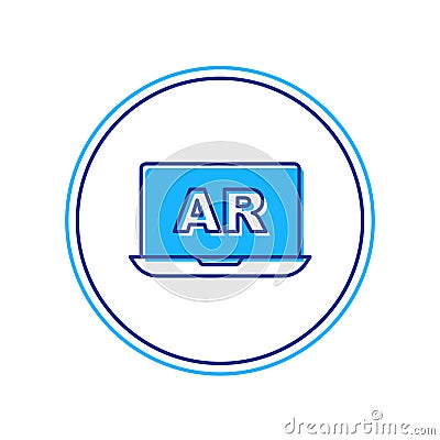 Filled Outline Augmented Reality AR Icon Isolated On White Background ...