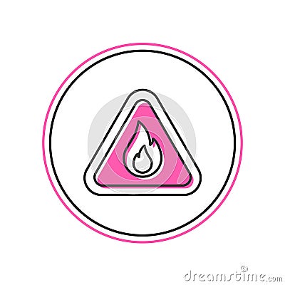 Filled Outline Fire Flame In Triangle Icon Isolated On White Background ...
