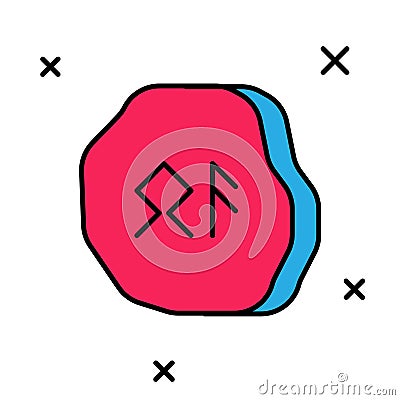 Filled Outline Magic Runes Icon Isolated On White Background. Vector ...