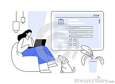 Filling Census Form Online Abstract Concept Vector Illustration ...