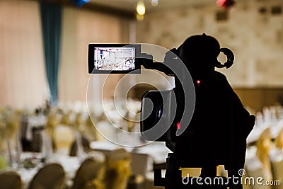 Filming Of The Event. Videography. Served Tables In The Banquet Hall ...