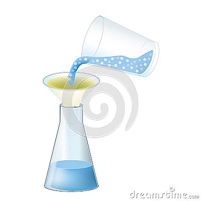 Filtration. Chemical Experiment. Separation Process Vector Illustration ...