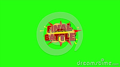 Final Battle Comic Text Animation on Green Screen Background Stock ...
