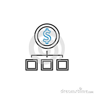 Finance, Budget Allocation 2 Colored Line Icon. Simple Colored Element ...