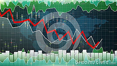 Financial Graph Going Down, Market Downfall, Bear Stock Market Losing ...
