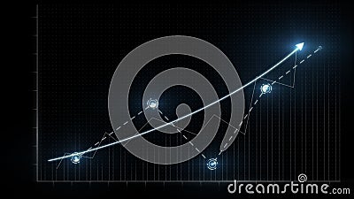 Financial Growth Graph on a Black Background Stock Footage - Video of ...