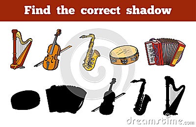 Find The Correct Shadow (musical Instruments) Stock Vector - Image ...