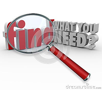 Find What You Need Magnifying Glass Searching For Information Royalty ...