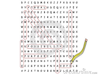 Finding Hidden Hope Word Search Puzzle Stock Photography ...