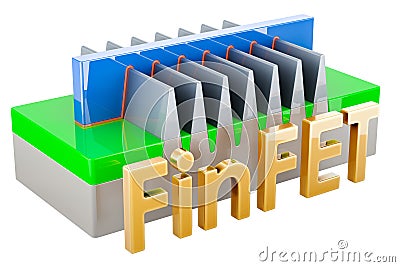 FinFET Transistor Structure, 3D Rendering Stock Photography ...