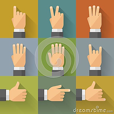 Finger Count Icons 001 Vector Illustration | CartoonDealer.com #51821078