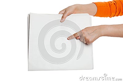 Finger Pointing Blank Newspaper Royalty Free Stock Photos - Image: 25605788