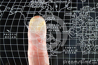 Finger On World Map Stock Image | CartoonDealer.com #2262643