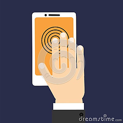 Fingerprint Biometric Identification Cartoon Vector | CartoonDealer.com ...