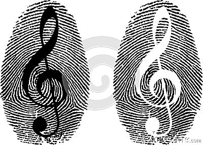 Fingerprint With Music Symbol Royalty Free Stock Photo - Image: 29309045