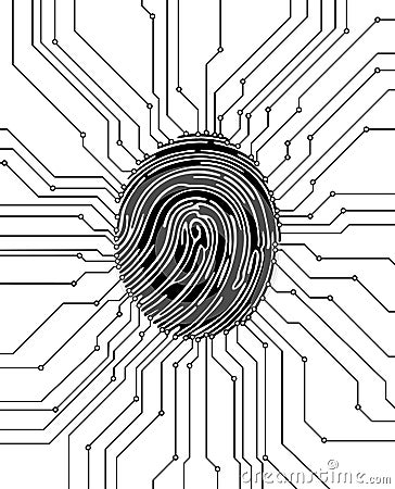Fingerprint Scan Illustration. Security Concept. Biometric ...