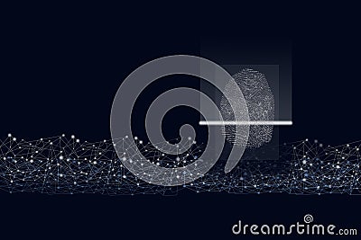 Fingerprint To Identify Personalon Dark Blue Background, Security ...