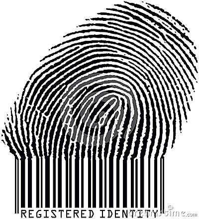 Barcode fingerprint, stock vector. Illustration of crime - 13892065