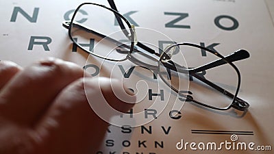 Fingers Tapping on Eye Vision Chart Stock Footage - Video of ...