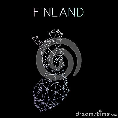 Finland Network Map. Cartoon Vector | CartoonDealer.com #93250549