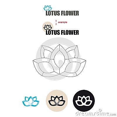 Lotus Flower As Logo Without Color And With Color Royalty-Free Stock ...