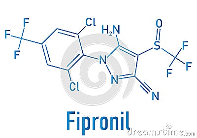 Fipronil Insecticide Molecule. Skeletal Formula. Vector Illustration ...
